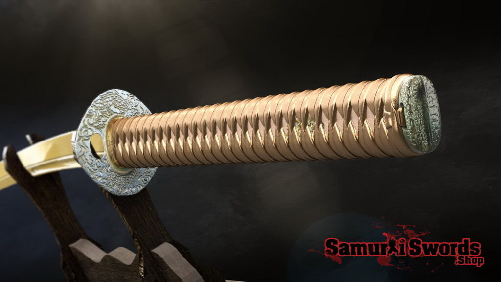 Japanese Nagamaki 1060 Carbon Steel with Gold Acid Dye - APSK105 ...