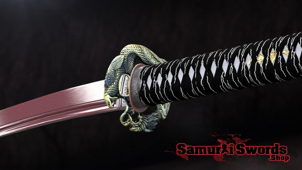 Samurai Katana 1095 Folded Carbon Steel with Black and Red Dye ...