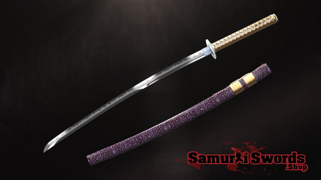 Traditional Katana Sword T10 Folded Clay Tempered Steel with Hadori ...