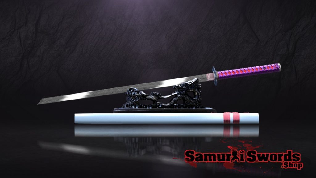 Folded Steel Ninjato Blade 9260 Folded Spring Steel - ASPK327 - Samurai ...