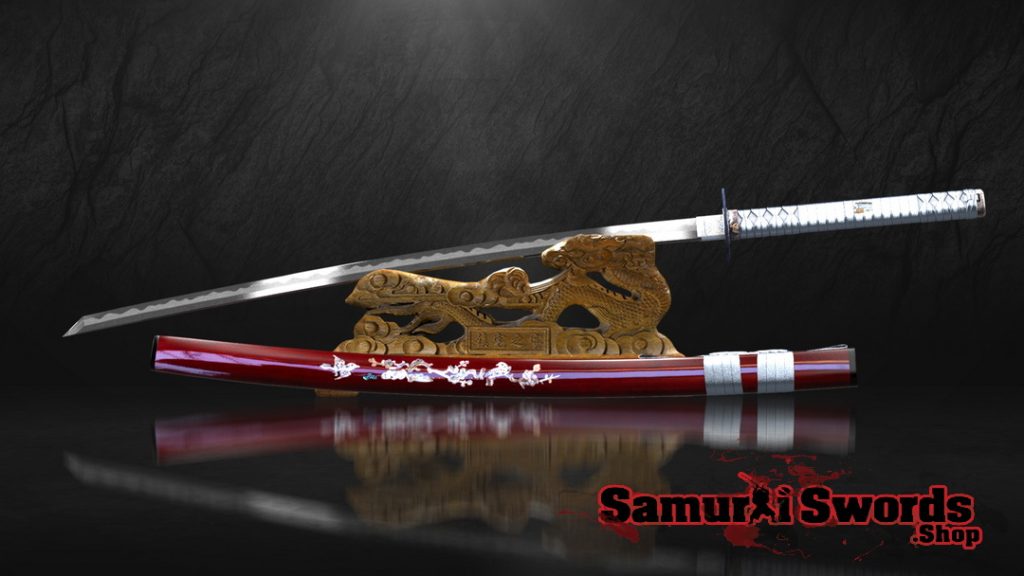 Hand-crafted Katana Blade T10 Folded Clay Tempered Steel with Feather ...