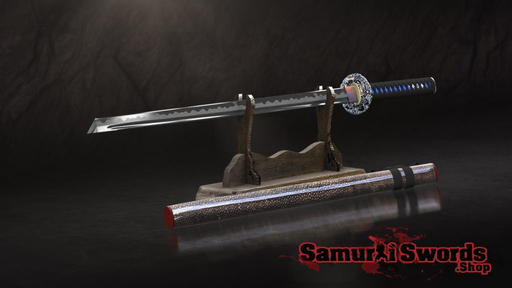 Traditional Ninjato Blade T10 Folded Clay Tempered Steel with Feather ...