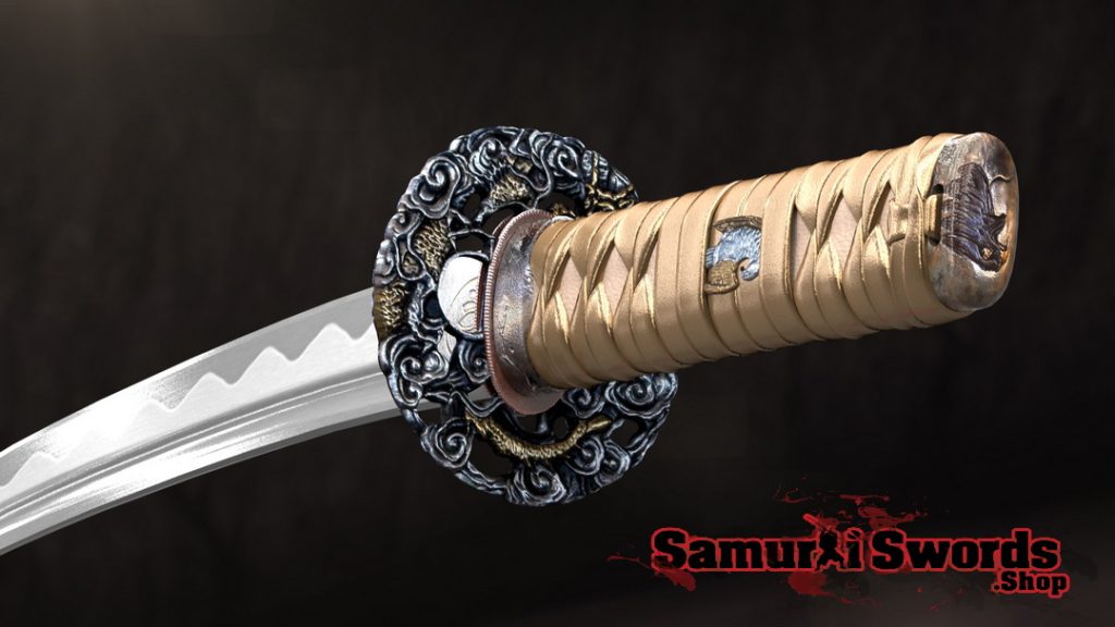 Functional Tanto Sword 1095 Clay Tempered Steel with Hadori Polish ...