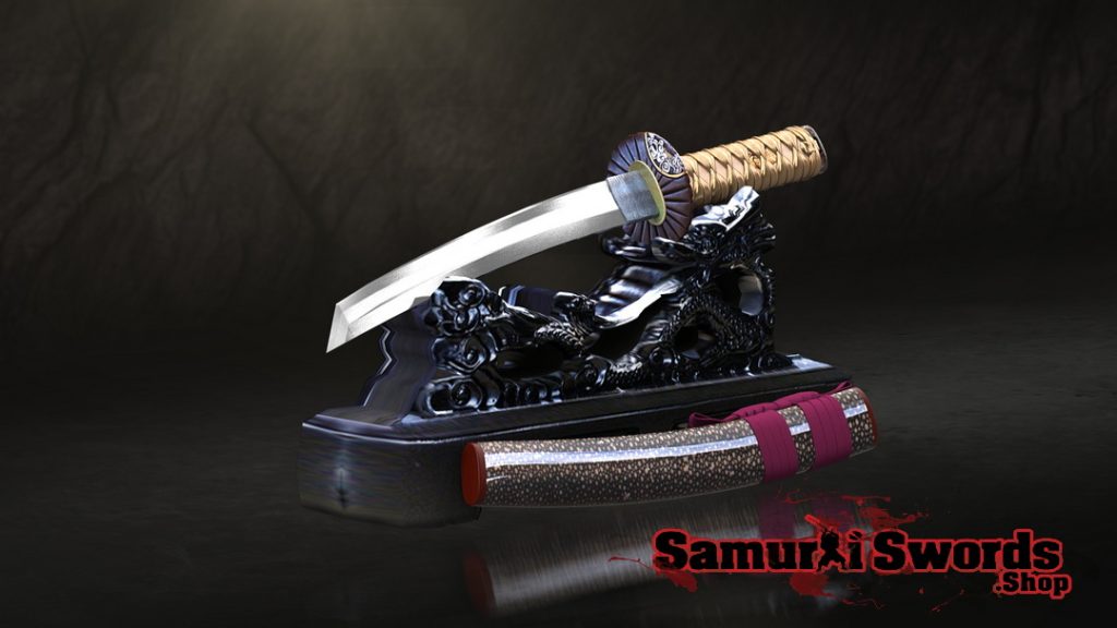 Japanese Tanto T10 Clay Tempered Steel with Feather Hadori Polish ...
