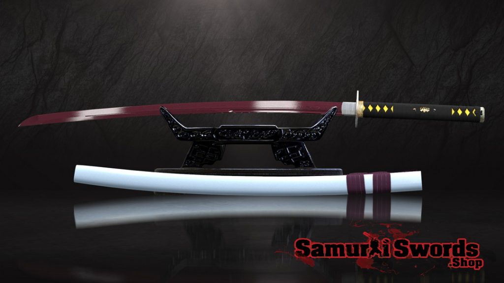 Katana Sword 9260 Folded Spring Steel with Black and Red Dye - ASPK213 ...