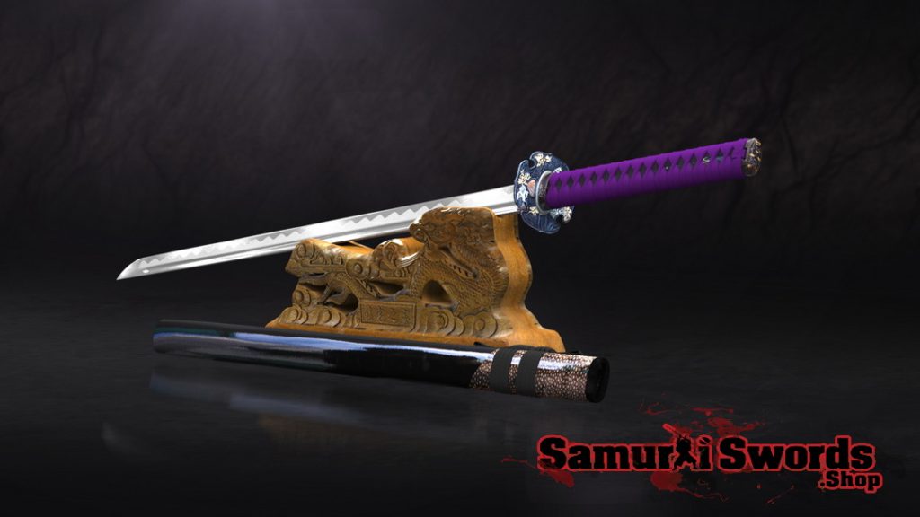 Ninjato Blade 1095 Clay Tempered Steel with Feather Hadori Polish ...