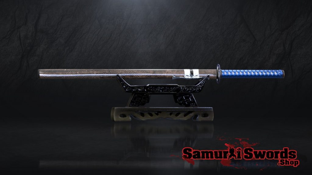 Straight Blade Ninjato 1095 Folded Clay Tempered Steel with Hadori ...