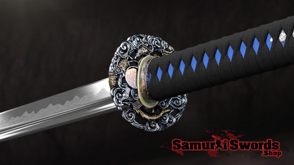 Traditional Ninjato Blade T10 Folded Clay Tempered Steel with Feather ...