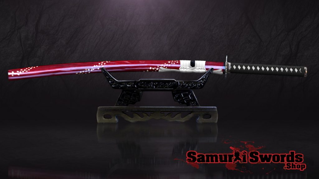 Ultimate Katana Sword T10 Folded Clay Tempered Steel with Purple Acid ...