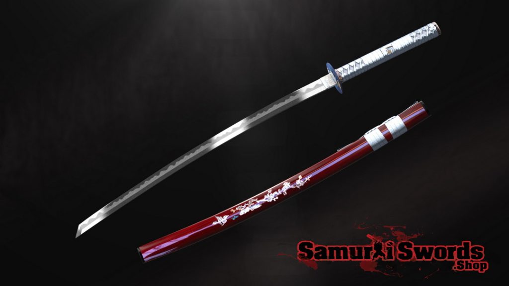 Hand-crafted Katana Blade T10 Folded Clay Tempered Steel with Feather ...