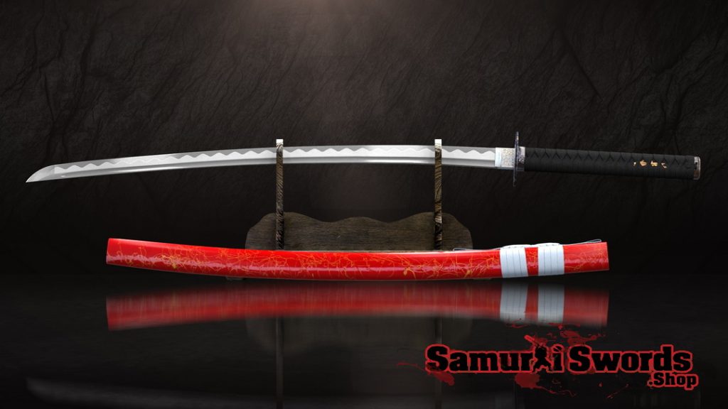 Katana Sword 1095 Clay Tempered Steel with Hadori Polish - ASPK194 ...