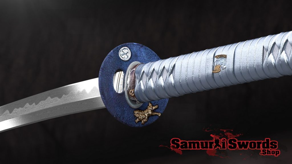 Hand-crafted Katana Blade T10 Folded Clay Tempered Steel with Feather ...